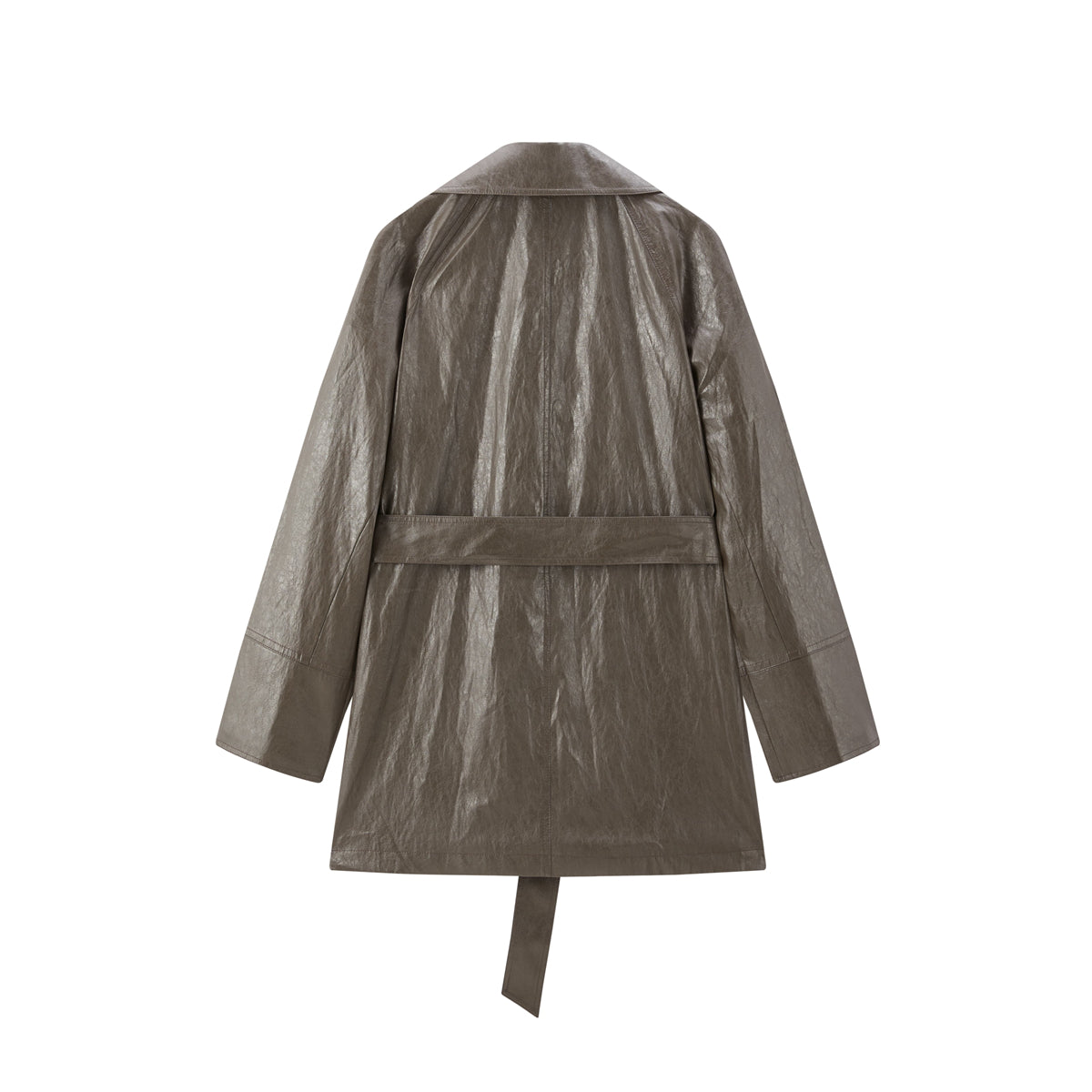 Women's Mid-Length Trench-Style PU Jacket | Peacebird Women Fashion ...